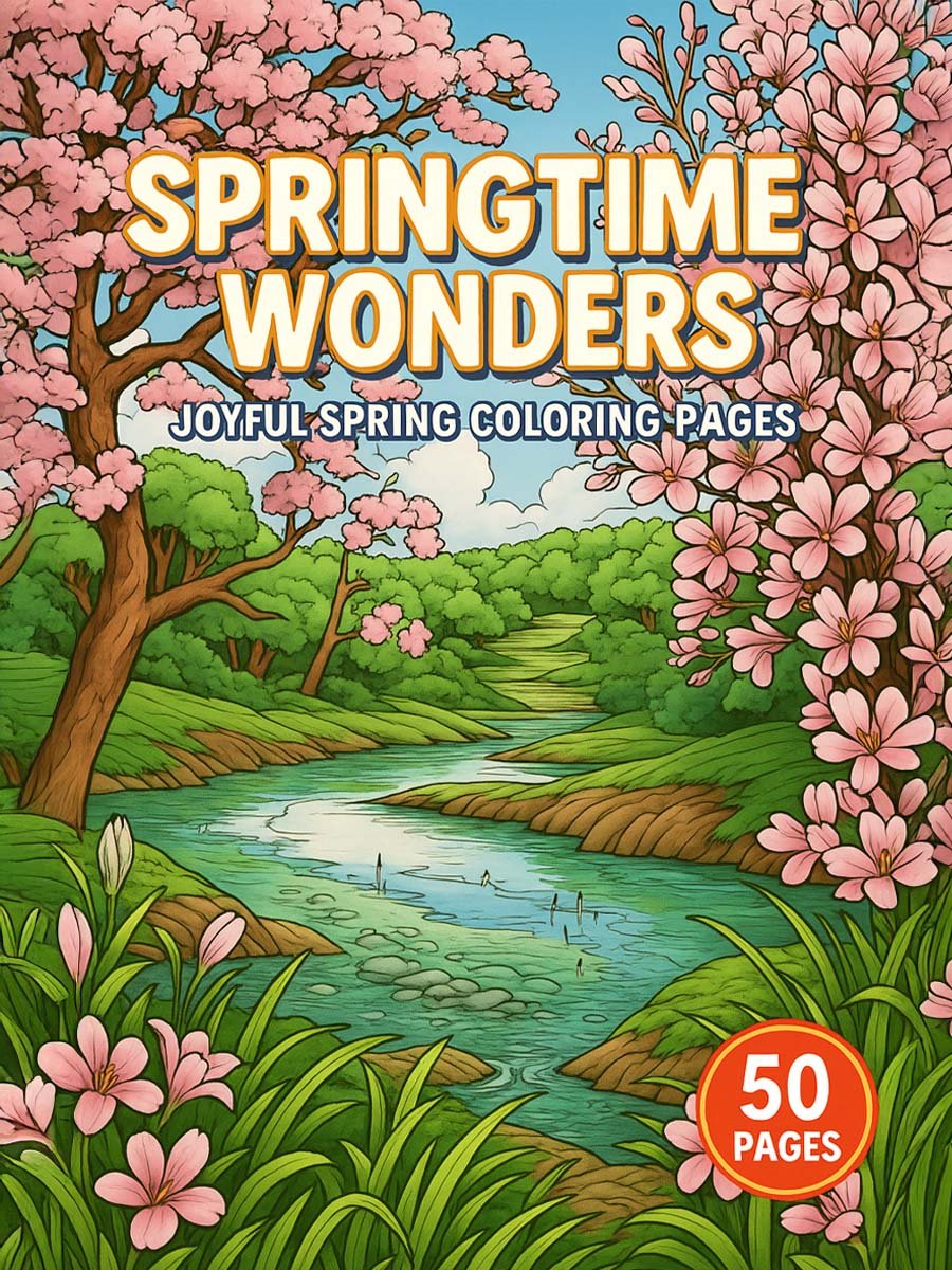 Springtime Wonders – 50 Joyful Coloring Pages - Coloring Page Store